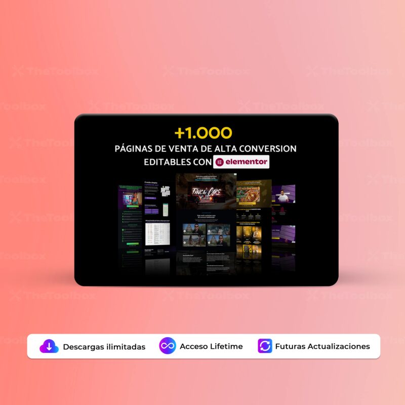 Pack +1000 plantillas Elementor de landing pages de alta conversión ...